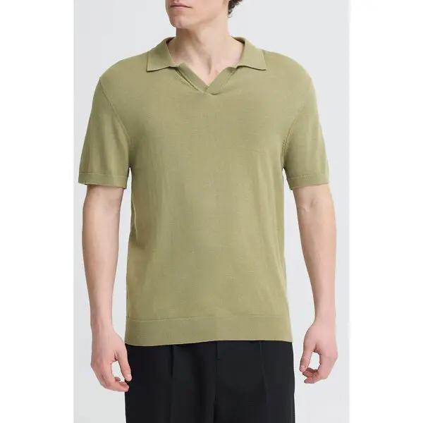 CASUAL FRIDAY Johnny Collar Cotton Polo - Mermaid