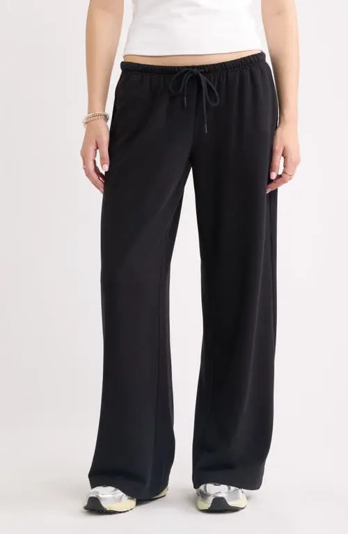 Bp. Narrow Waistband Baggy Wide Leg Sweatpants - Black