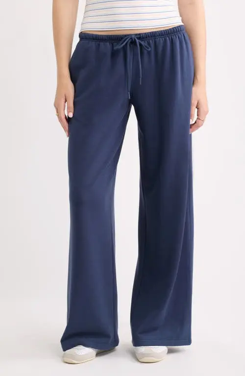 Bp. Narrow Waistband Baggy Wide Leg Sweatpants - Navy Indigo