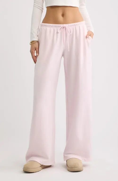 Bp. Narrow Waistband Baggy Wide Leg Sweatpants - Pink Primrose