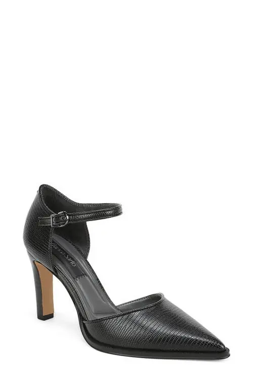Franco Sarto Alexa Pointed Toe Ankle Strap Pumps - Black