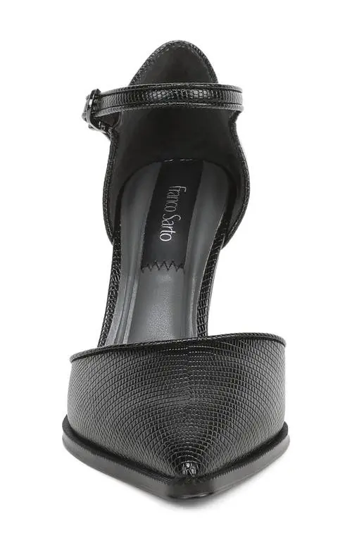 Franco Sarto Alexa Pointed Toe Ankle Strap Pumps - Black