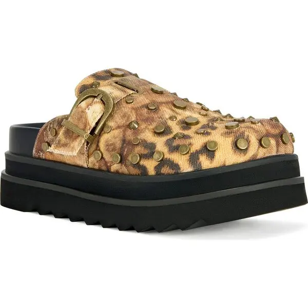 AZALEA WANG Billie Platform Mule - Tan Multi