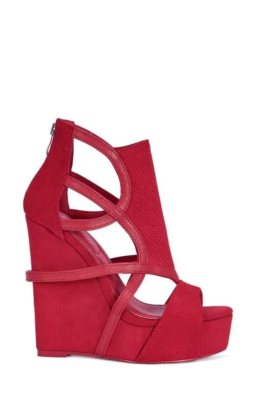AZALEA WANG Strappy Wedge Sandals