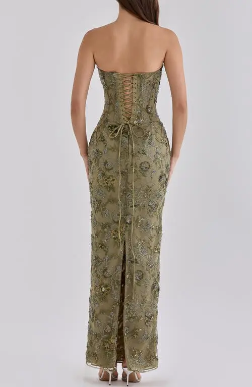House Of Cb Anisa Hand-beaded Gown