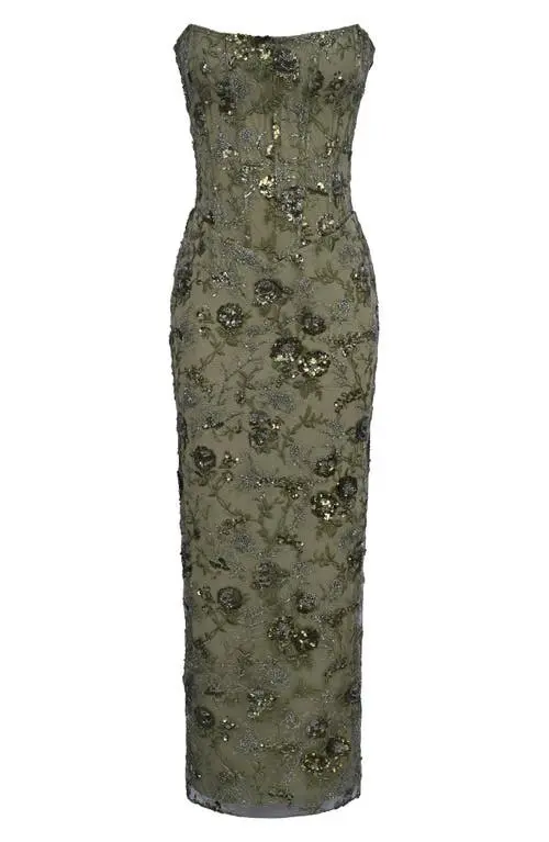 House Of Cb Anisa Hand-beaded Gown