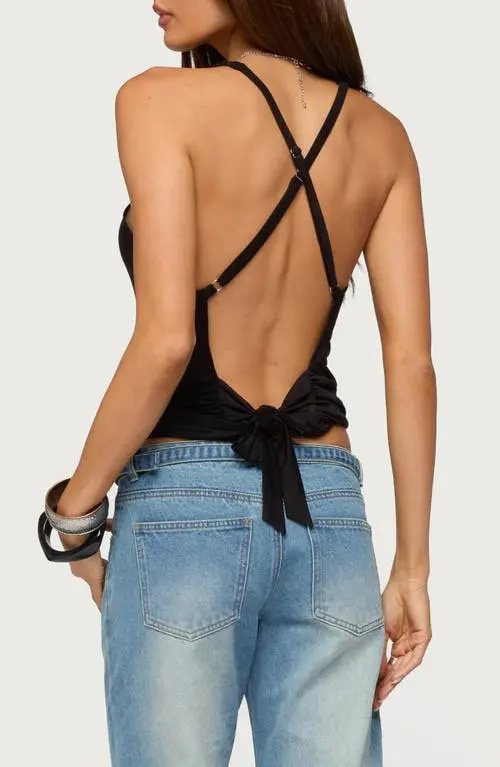 EDIKTED Tippie Open Back Cowl Neck Top