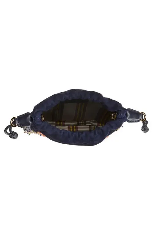 Etro Kalispera Beaded Fringe Suede Shoulder Bag