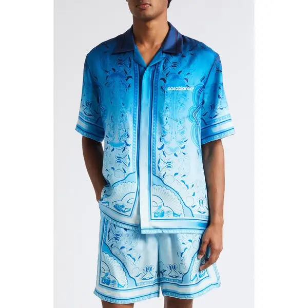 Casablanca Egyptian Rug Silk Camp Shirt - Silk Twill