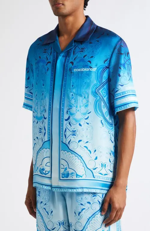 Casablanca Egyptian Rug Silk Camp Shirt - Silk Twill