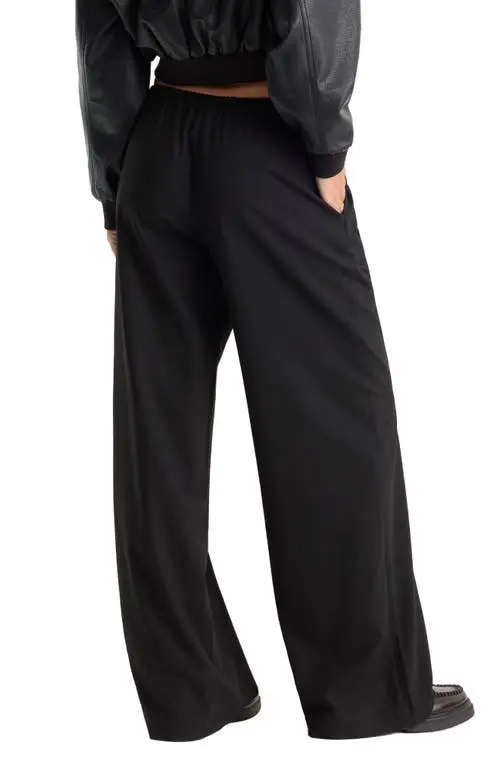 Good American Plaid Wide Leg Trousers - Black001