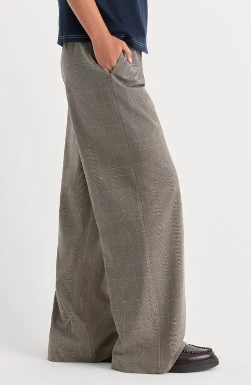 Good American Plaid Wide Leg Trousers