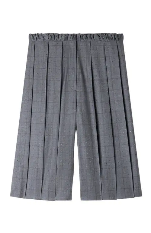 Sandro Check Wool Shorts