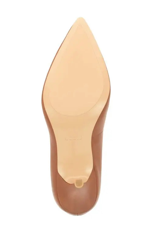 Guess Pointed Toe Pumps With Logo Hardware - Tan