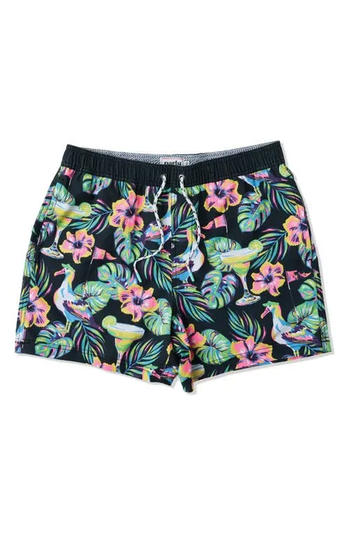 PARTY PANTS Tross Party Starter 5-inch Swim Trunks - Black