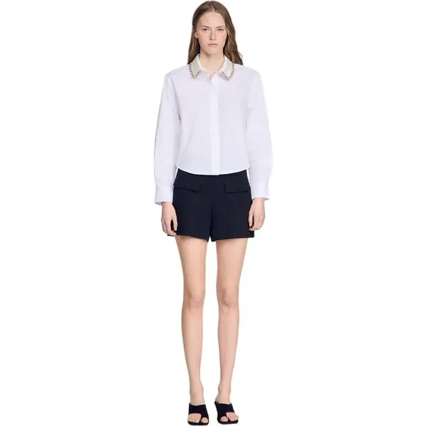 Sandro Jewel Collar Shirt