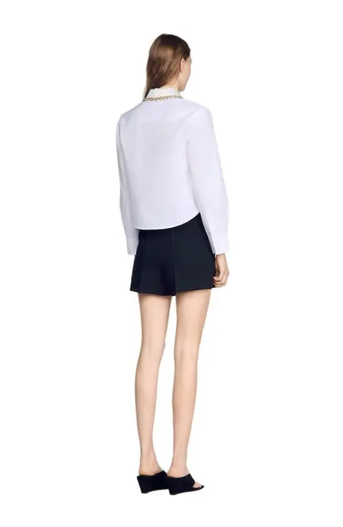 Sandro Jewel Collar Shirt