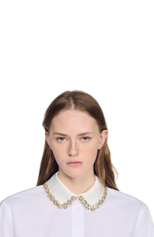 Sandro Jewel Collar Shirt