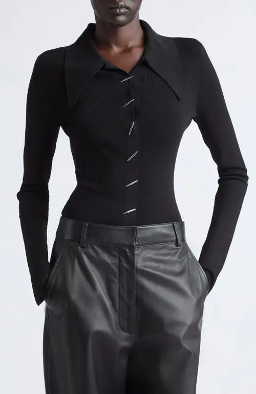 GRACE LING Angular Ribbed Cardigan
