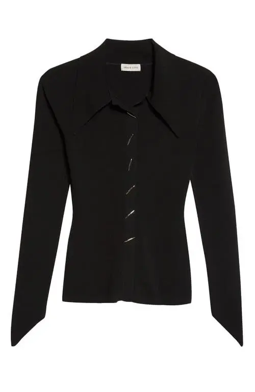 GRACE LING Angular Ribbed Cardigan