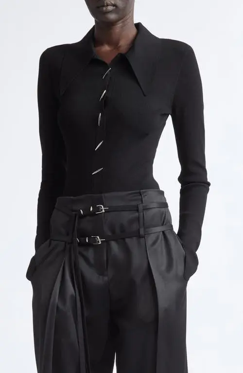 GRACE LING Angular Ribbed Cardigan