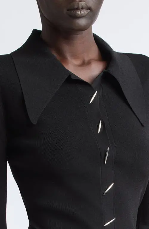 GRACE LING Angular Ribbed Cardigan