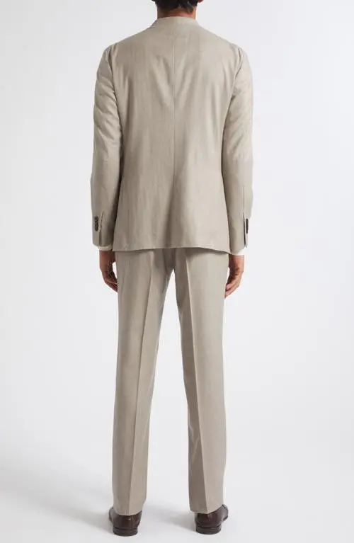 Boglioli Herringbone Stretch Virgin Wool Suit