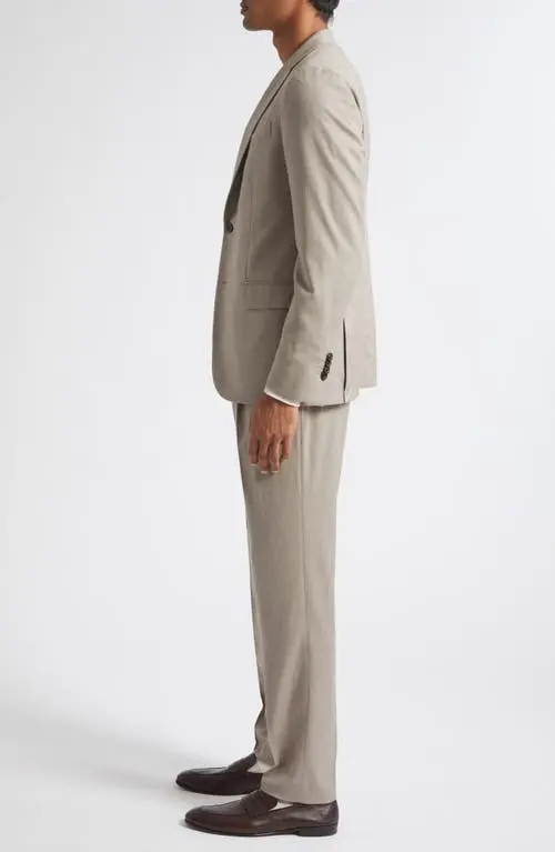 Boglioli Herringbone Stretch Virgin Wool Suit