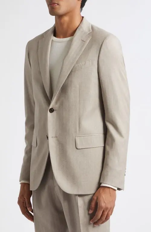 Boglioli Herringbone Stretch Virgin Wool Suit