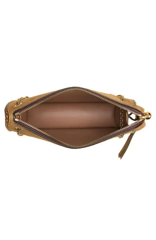 Etro Suede Crossbody Clutch With Paisley Appliqué And Braided Edges - Ochre