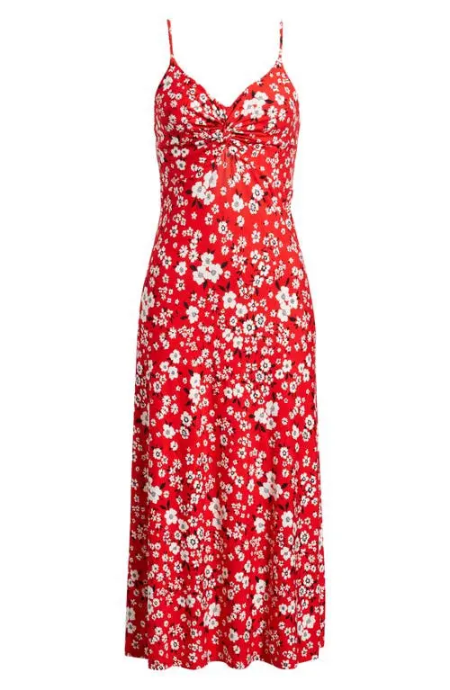 Loveappella Strappy Twist Floral Midi Dress