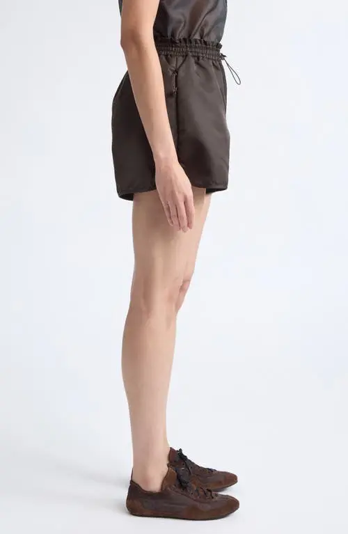 Cecilie Bahnsen Colette Nylon Shorts With Embroidered Bow Detail