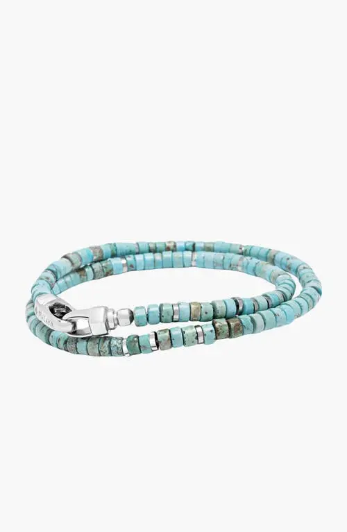 NIALAYA JEWELRY Onyx Heishi Wrap Bracelet - Turquoise