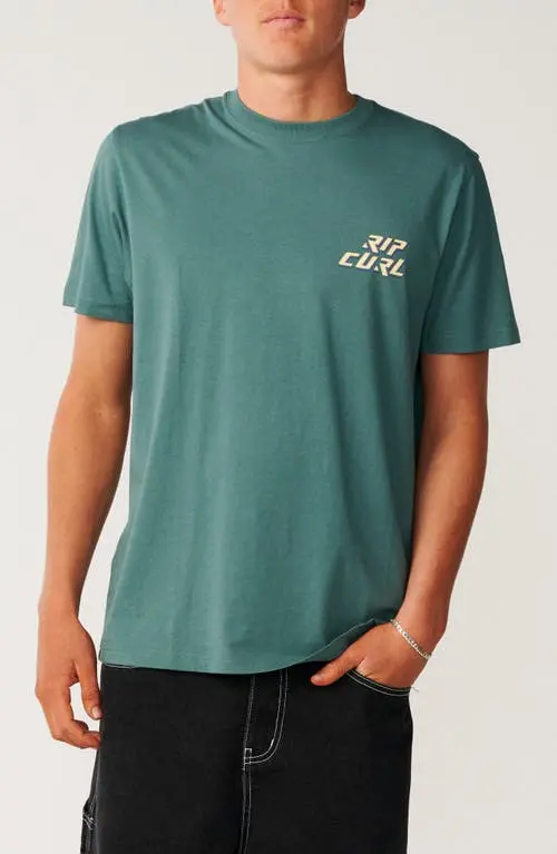 Rip Curl Disorder Legacy Cotton Graphic T-shirt - Muted Green