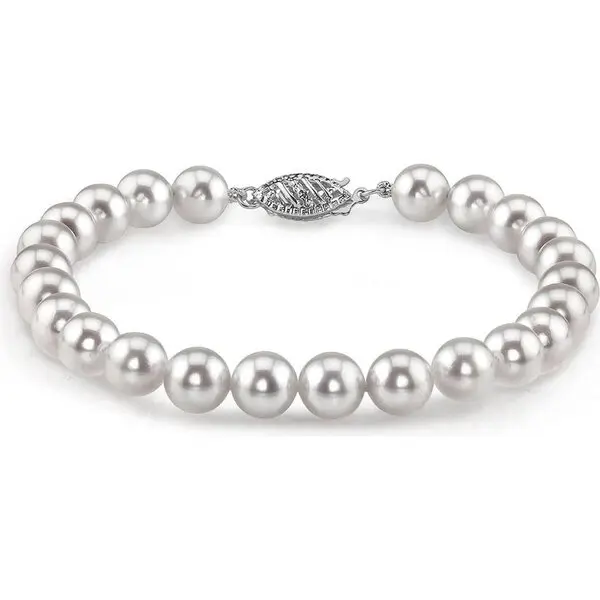 The Pearl Source 5.5-6.0mm Akoya Pearl Bracelet With Sterling Silver Clasp