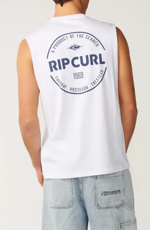 Rip Curl Staple Cotton Graphic Muscle T-shirt - White