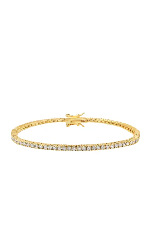 NIALAYA JEWELRY Mini Tennis Bracelet With Cubic Zirconia In -tone Brass - Gold