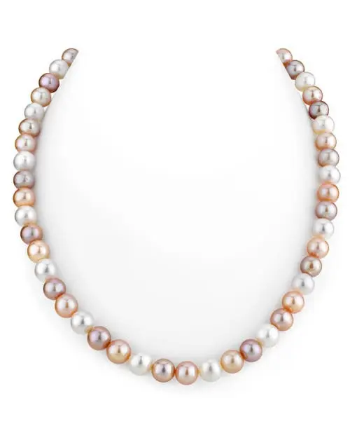 The Pearl Source 8.0-8.5mm Freshwater Multicolor Pearl Necklace