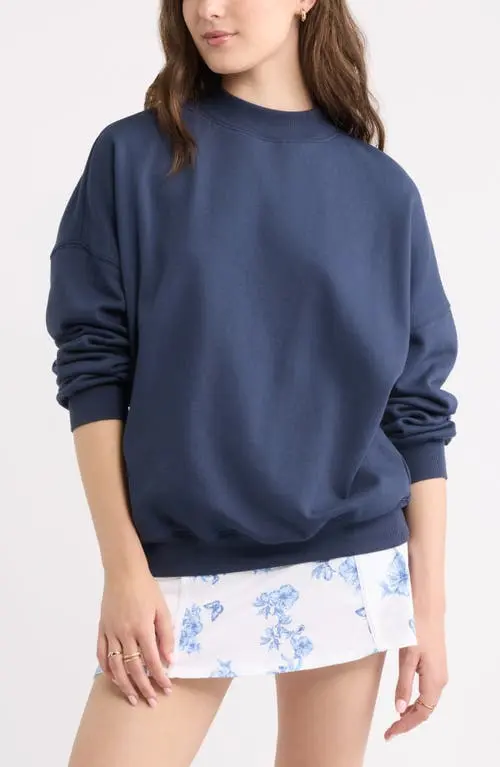 Bp. Mock Neck Sweatshirt - Navy Indigo