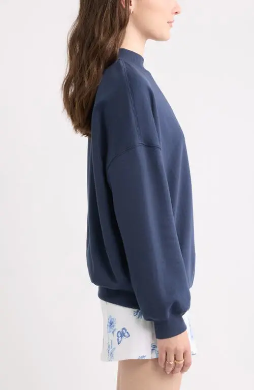 Bp. Mock Neck Sweatshirt - Navy Indigo