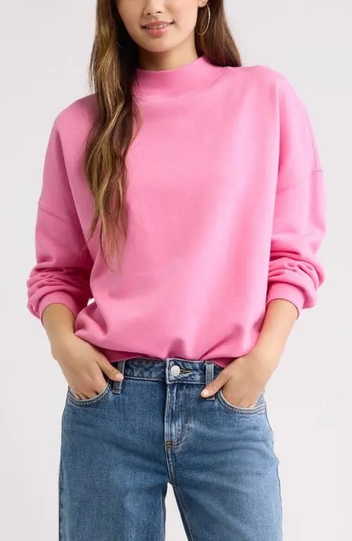 Bp. Mock Neck Sweatshirt - Pink Aurora