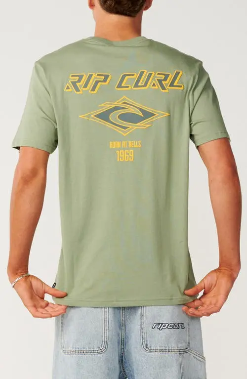 Rip Curl Fade Out Icon Cotton Graphic T-shirt - Sage