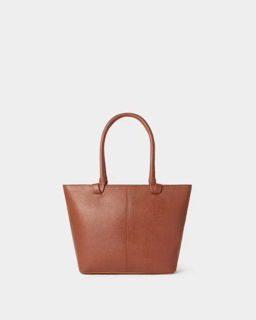 OSPREY LONDON Collier Leather Tote Bag - Tan