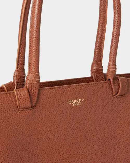 OSPREY LONDON Collier Leather Tote Bag - Tan