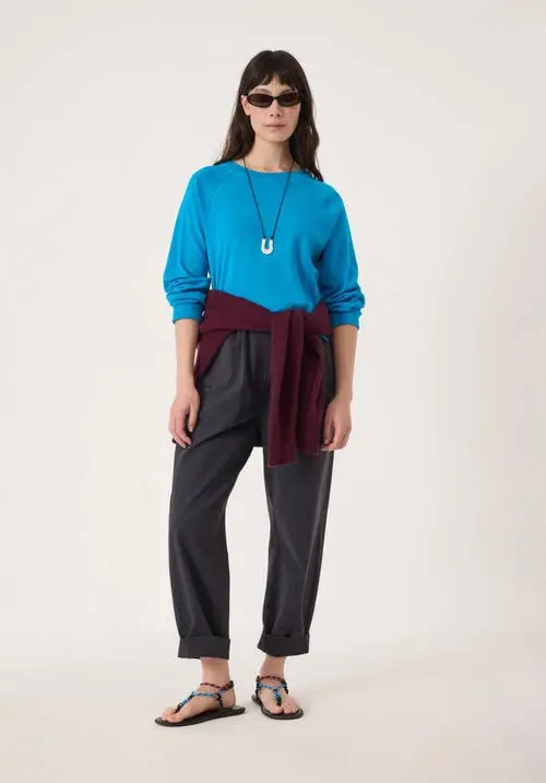 HUSH Matilda Raglan Top - Aqua Blue