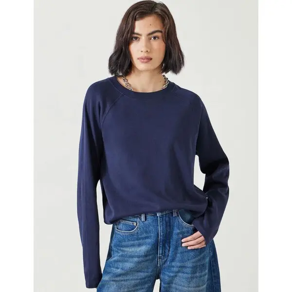 HUSH Matilda Raglan Top - Dark Navy