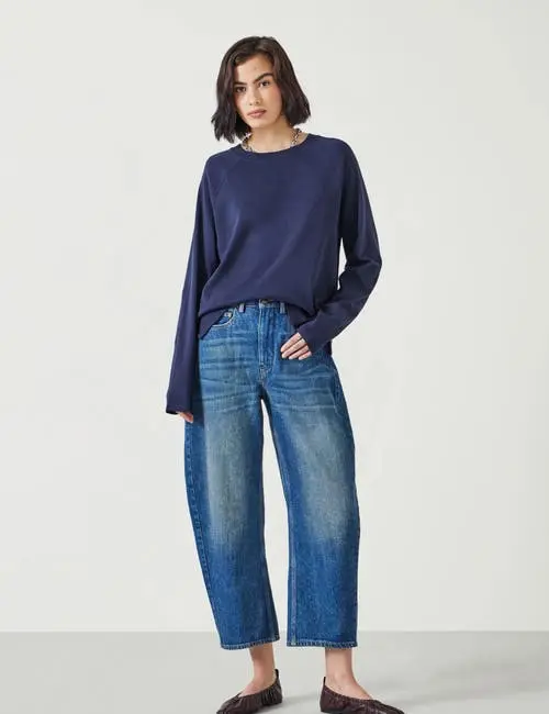 HUSH Matilda Raglan Top - Dark Navy