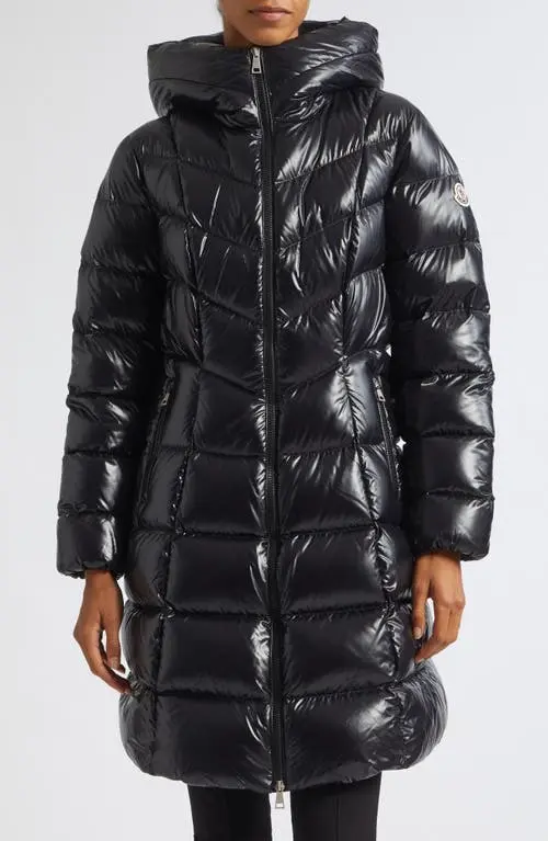 Moncler Marusse Long Quilted Down Coat - Black