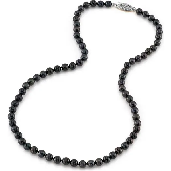 The Pearl Source Japanese Akoya Black Pearl Necklace - Black Pearls