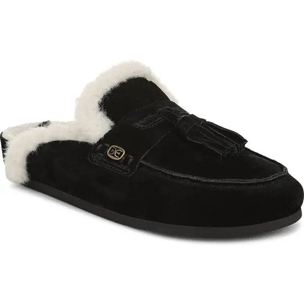 Sam Edelman Astrid Genuine Shearling Lined Mule - Black